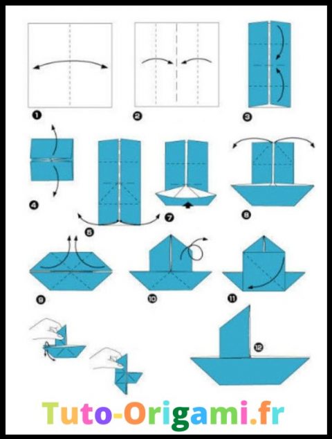 Bateau Avec Une Cheminée En Origami Tutoriel Niveau Moyen Gratuit ...