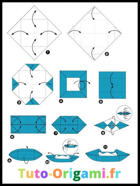 Canoë En Origami Tutoriel Difficile Et Gratuit | Tuto-Origami.fr | Tuto ...