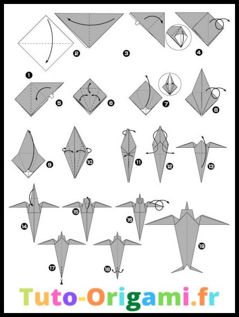 Hirondelle En Origami Tutoriel Niveau Moyen Gratuit | Tuto-Origami.fr ...