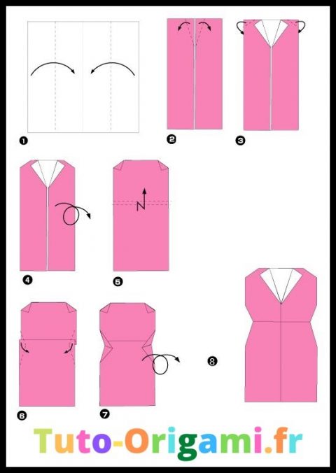 Robe En Origami Tutoriel Facile Et Gratuit | Tuto-Origami.fr | Tuto ...